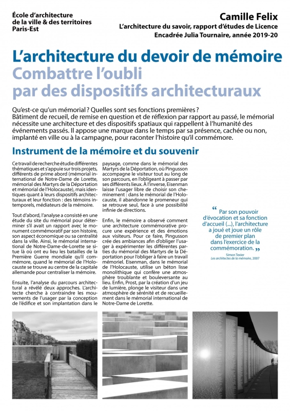 Ensa Paris-Est — Licence 3 Rapport d'études
